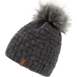 Chillouts Damen Beanie "Ronja Hat"dunkelgrau, Strick, Obermaterial: 98% Polyester, 2% Elasthan, M&uuml;tzen