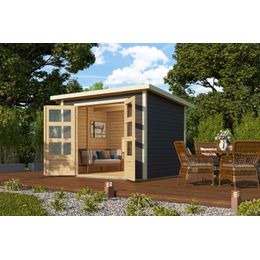 Gartenhaus Konifera, schwarz, Massivholz, Gartenh&auml;user, "Floreana 3"