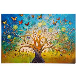 Poster Reinders, B:91,5cm H:61cm T:0,1cm, bunt, Jugendzimmer, Bilder, "Colourful Tree of Life", Hobbyraum - Mehrfarbig - 150 gr. Papier - Kunst -