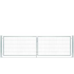 deutsche zauntechnik Doppelfl&uuml;geltor 'Vario Compact' Zink 360 x 100 cm