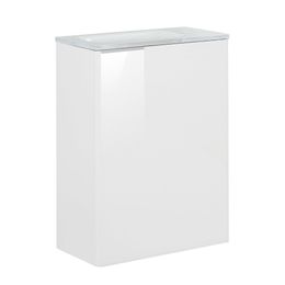 Fackelmann Glasbecken mit Unterschrank 'SBC' Hahnloch rechts wei&szlig;/wei&szlig; 45 x 61,5 x 25 cm