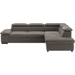 Sit & More Ecksofa SIT & MORE, B:272cm H:73cm T:226cm, braun, 100% Polyester, Wohnzimmer, Sofas, "Alcudia L-Form, B: 272 cm, Arm- und Kopfteilverstellung,