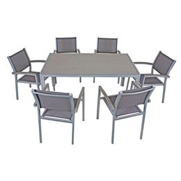 Garden Pleasure Gartenm&ouml;belset 'Grace' f&uuml;r 6 Personen Aluminium