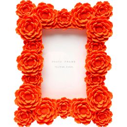 Bilderrahmen KARE DESIGN, B:19cm H:24,5cm T:3,5cmrot, Papier, Polyresin, Bilderrahmen, "Flowerdream Orange 10x15cm"