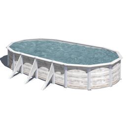 GRE Stahlwandpool-Set 'Nordic' 730 x 375 x 120 cm mit Sandfilter und Sicherheitsleiter