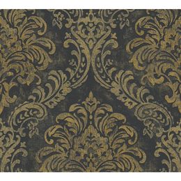 A.S. Cr&eacute;ation A.S. Cr&eacute;ation Vliestapete 'Metropolitan Stories Travel Styles' Ornament schwarz/goldfarben 0,53 x 10,05 m