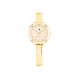 Tommy Hilfiger Damen Quarzuhr "Demi Bangle", gold, Armbanduhren, Armbanduhr, Damenuhr, Edelstahlarmband, analog