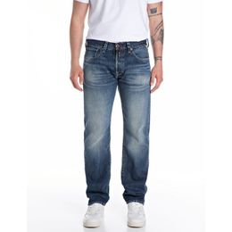 Replay Herren Straight-Jeans "DERYCK", blau, Gr. 34, Denim/Jeans, Obermaterial: 100% Baumwolle, Jeans