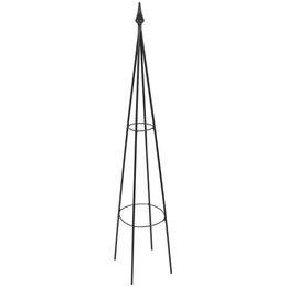 Ranks&auml;ule Windhager, B:19cm H:90cm T:19cm, grau, Stahl, Rankhilfen, "Obelisk rund", 90 cm