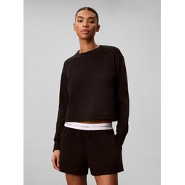 Damen Sweatshirt "RELAXED CREW PULLOVER", Calvin Klein Underwear, Gr. XL, schwarz, Sweatware, Obermaterial: 98% Baumwolle, 2% Elasthan, unifarben,