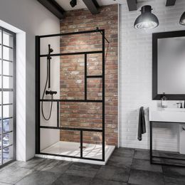 Schulte Walk-In-Duschwand 'Alexa Style 2.0 Atelier 1' schwarz 200 x 120 cm