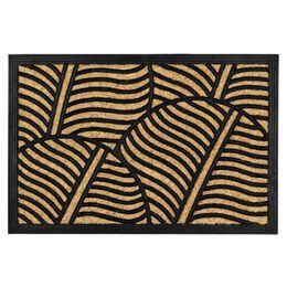 Fu&szlig;matte 'Boucara Leaves' naturfarben/schwarz 40 x 60 cm