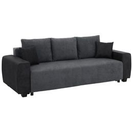 Schlafsofa OTTO HOME, B:241cm H:90cm T:94cm, grau, Struktur fein/Luxus-Microfaser Vintageoptik (Armlehne) (100%Polyester);Microfaser
