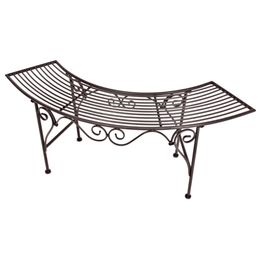 Garden Pleasure Gartenbank 'Fuego' 2-Sitzer Eisen schwarz/braun 28 x 47 x 125 cm