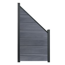 GroJa Steckzaun 'Solid Grande' BPC schr&auml;g steingrau 90 x 180/90 cm