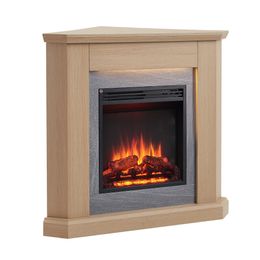 CrownFlame Elektrokamin 'Pegasos' helle Eiche 2 kW