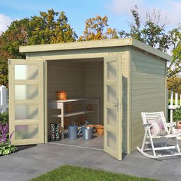 Gartenhaus Lasita Maja, beige, Massivholz, Gartenh&auml;user, "Zambezi 4", Blockbohlenhaus 28mm