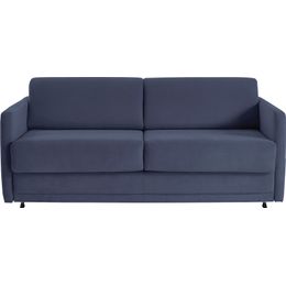 Schlafsofa, B:178cm H:82cm T:93cm, blau, ATLANTIC HOME COLLECTION, Jugendzimmer, Sofas, "Limone, Dauerschl&auml;fer,B: 178cm, Liegefl&auml;che: 140 x