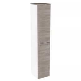 Fackelmann Hochschrank 'Lima' wei&szlig;, braun matt 30,2 x 160,4 x 32 cm