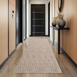 Teppich, B:80cm H:7mm L:250cm, beige, Ayyildiz Teppiche, Wohnzimmer, Teppiche, "HELIX 2202 , auch als L&auml;ufer und Rund erh&auml;ltlich", 3D-Effekt durch
