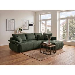 Ecksofa Collection AB, B:213cm H:41cm T:166cm, gr&uuml;n, 100%Polyester, Wohnzimmer, Sofas, "Funtastic L-Form, B: 213 cm, Schlaffunktion, Bettkasten, auch