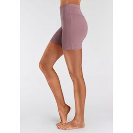 Lascana Damen Shorts, Gr. 32, lila, Single Jersey, Obermaterial: 95% Baumwolle, 5% Elasthan, unifarben, Basic, Hosen, mit breitem B&uuml;ndchen und
