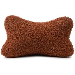 G&ouml;zze Nackenkissen G&Ouml;ZZE, B:40cm H:19cm L:25cm, braun, Polyester, Funktionskissen, "Curly Lesekissen Rolf"