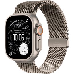 Apple Smartwatch "Watch Ultra 3 GPS + Cellular 49mm", 49mm,mit eSIM, L, Milanese Loop, silber, Smartwatches