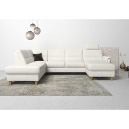 Wohnlandschaft Home Affaire, B:308cm H:89cm T:212cm, wei&szlig;, Luxus-Microfaser (100% Polyester);Struktur (100% Polyester);Luxus-Microfaser in Lederoptik