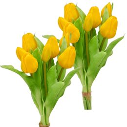 Kunsttulpe Creativ green, H:31cm, gelb, Kunststoff, Kunstpflanzen, "Tulpenbund", in sch&ouml;ner Farbe