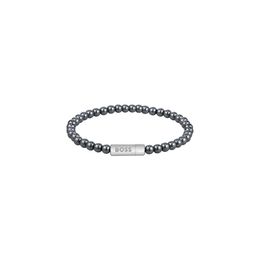 BOSS Damen Armband "SPHERE BEADS", 19cm, Edelstahl, silber, Edelstahl, Armb&auml;nder, mit Onyx oder H&auml;matit