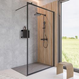 Schulte Walk In Duschwand 'Alexa Style 2.0' schwarz 90 x 200 cm