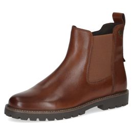 Caprice Damen Chelseaboots, Gr. 37cognac, Leder, Textil, Schuhe, Blockabsatz, Businessschuh in Used Optik