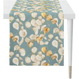 Tischl&auml;ufer Apelt, B:140cm L:48cm, blau, Baumwolle, Polyester, Tischdecken, "3400"