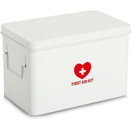 zeller PRESENT Aufbewahrungsbox "Metall, wei&szlig;", B/H/T: 32cm x 20,5cm x 19cm, wei&szlig;, Kinderzimmer, Aufbewahrungsboxen, robust, dekorativ, flexibles