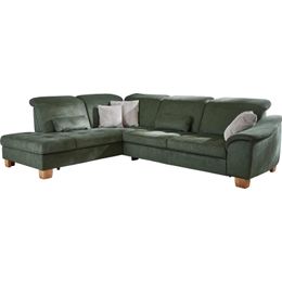 Ecksofa DIE PLANBAR, B:299cm H:88cm T:243cm, gr&uuml;n, 100% recyceltes Polyester, Wohnzimmer, Sofas, "PP-LA23145 L-Form", inkl. Kopfpolsterverstellung,
