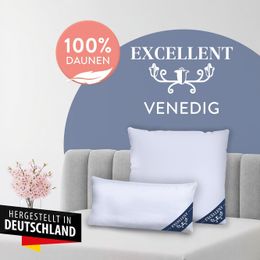 3-Kammer-Kopfkissen EXCELLENT, B:40cm L:80cm, wei&szlig;, Bezug: 100% Baumwolle. F&uuml;llung Au&szlig;enkammer: 100% Daunen. F&uuml;llung Innenkammer: 100% Federn,