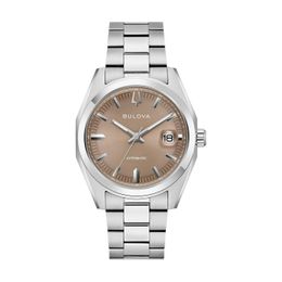 Bulova Damen Automatikuhr "Surveyor"silberfarben, braun, Armbanduhren, Armbanduhr, Damenuhr, Herrenuhr, Mechanische Uhr, Edelstahlarmband