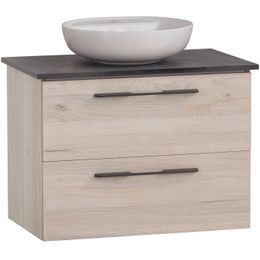 Waschtisch Schildmeyer, B:66cm H:65,4cm T:45cm &Oslash;:42,5cm, beige, Badezimmer, Waschtische, "Maxim, Sandeiche + Marmor", Made in Germany