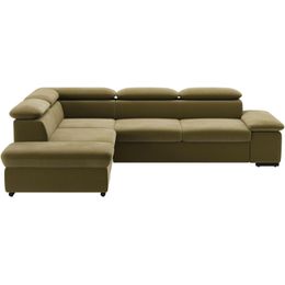 Sit & More Ecksofa SIT & MORE, B:272cm H:73cm T:226cm, gr&uuml;n, 98% Polyester, 2% Polyamid, Wohnzimmer, Sofas, "Alcudia L-Form, B: 272 cm, Arm- und