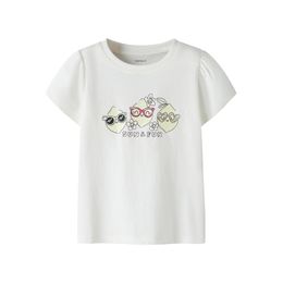 name it M&auml;dchen T-Shirt "NMFVIBEKE CAPSL TOP", wei&szlig;, Gr. 98, bedruckt, unifarben, Jersey, Obermaterial: 100% Baumwolle, Shirts