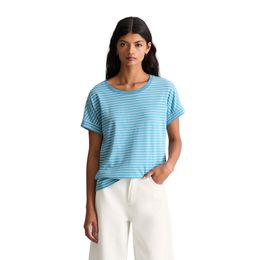 Marc O'Polo Damen T-Shirt "aus weichem Single Jersey", blau, Basic, Gr. XXS, MARC O'POLO DENIM, gestreift, Obermaterial: 100% Baumwolle, Shirts