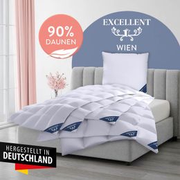 Daunenbettdecke EXCELLENT, B:200cm L:220cm, wei&szlig;, Bezug: 100% Baumwolle. F&uuml;llung: 90% Daunen, 10% Federn, Bettdecken, "Wien, Bettdecken f&uuml;r Sommer
