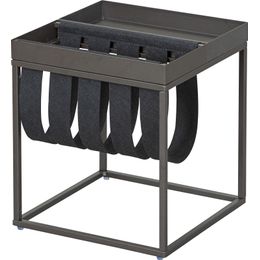 Beistelltisch Inter Link, B:35cm H:40cm T:35cm, grau, Wohnzimmer, Tische, "Club NY, Magazinenst&auml;nder, Metall & Filz, modernes Design, Ablagetisch",