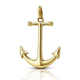 Firetti Damen Kettenanh&auml;nger "Schmuck Geschenk Gold 585 Halsschmuck Anh&auml;nger Anker", Gelbgold 585, 1,4 ggelbgoldfarben, Gelbgold 585, Schmuckanh&auml;nger