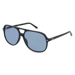 Ray-Ban RB2198 BILL | Unisex-Sonnenbrille | Fassung: Vollrand, Quadratisch, Acetat, Schwarz | Glasfarbe: Blau