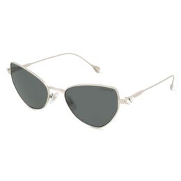 Swarovski SK7011 | Damen-Sonnenbrille | Fassung: Vollrand, Quadratisch, Metall, Silber | Glasfarbe: Grau