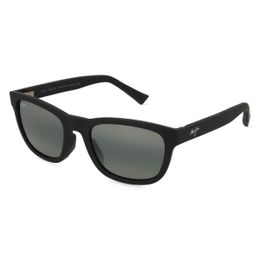 Maui Jim MJ0617S | Unisex-Sonnenbrille | Fassung: Vollrand, Quadratisch, Nylon, Schwarz Matt | Glasfarbe: Grau