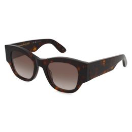 Alexander McQueen AM0420S | Unisex-Sonnenbrille | Fassung: Vollrand, Quadratisch, Acetat, Havanna Braun | Glasfarbe: Braun