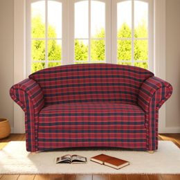 2-Sitzer Sofa Loretta, ca. 153 x 83 x 85 cm - Rot kariert